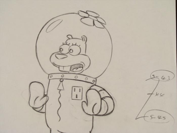 Original Drawing Sandy Cheeks Animation SpongeBob Art