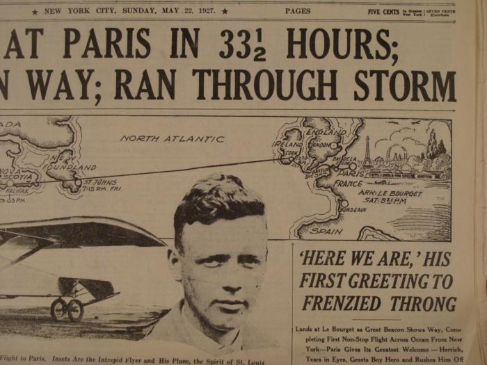 Charles Lindbergh Newspaper Cover Brooklyn Daily Eagle