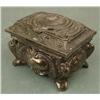 Art Nouveau Vintage Small Metal Jewelry Box M Marked