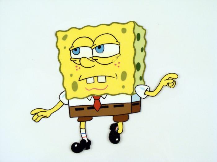 Squinting Original Cel Production Art SpongeBob Eyes