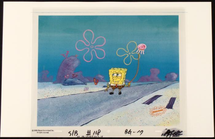 Background Cel Original Spongebob Outside Animation Art