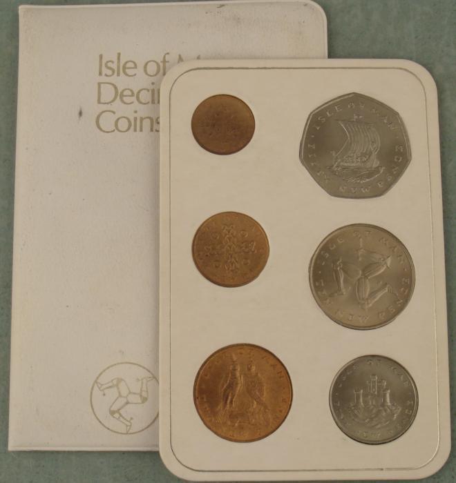 Isle of Man 1971 Decimal 6 Pc Coin Set Britain