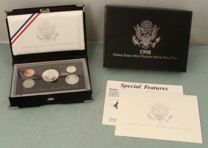 1998 US Mint Premier Silver Proof Set In Case w/ COA