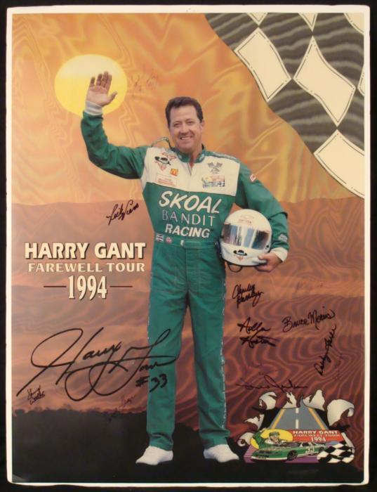 Harry Gant Signed Farewell Tour Poster 13 NASCAR Sigs