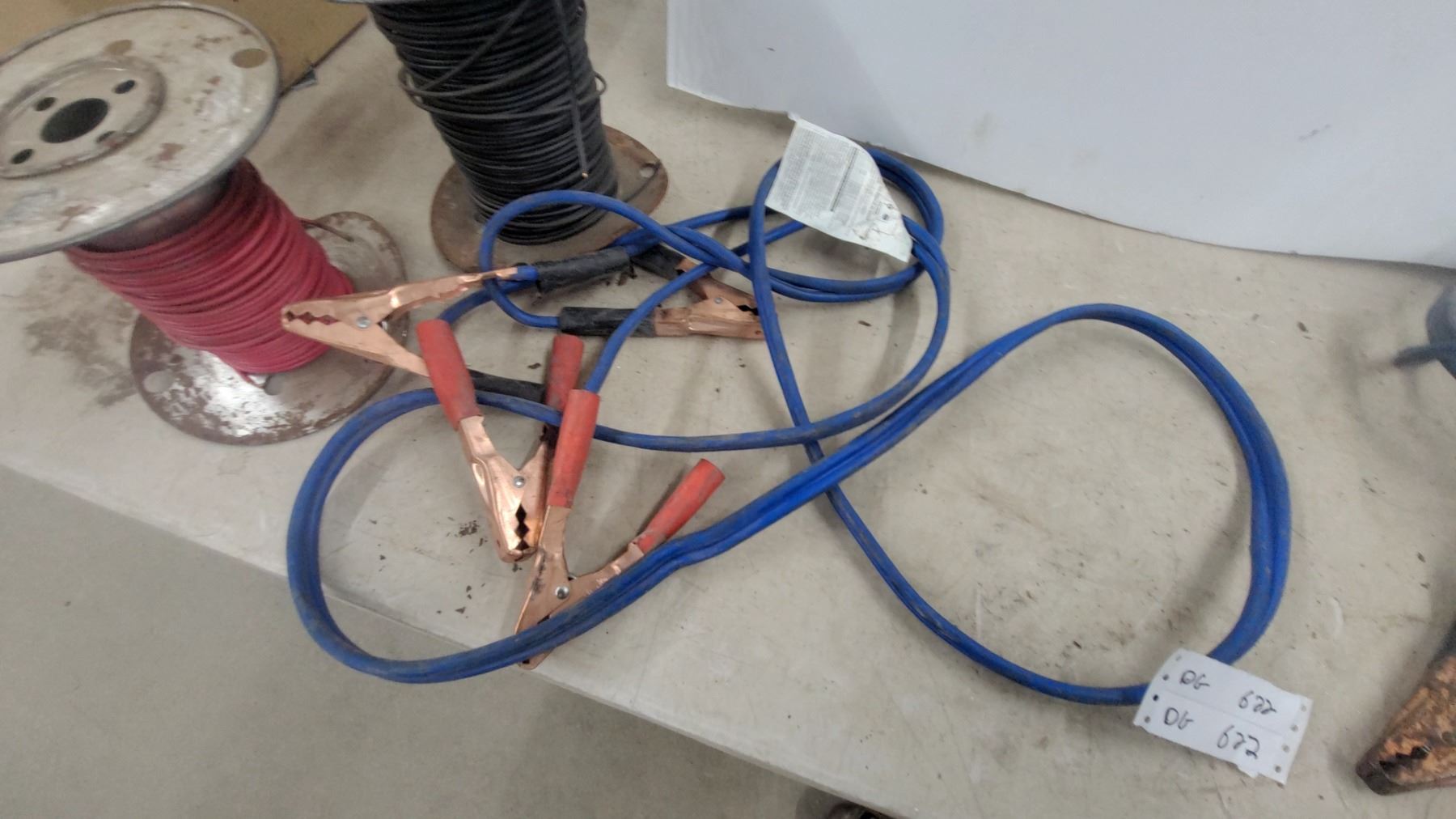 Jumper Cables with Copper Alligator Clips, Spools of Red and Black Wire ...