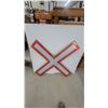 Railroad Crossing Crossbuck Sign, Red and White Reflective Metal X ...