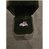 1.0ctw heart cut purple double heart ring - Size 7