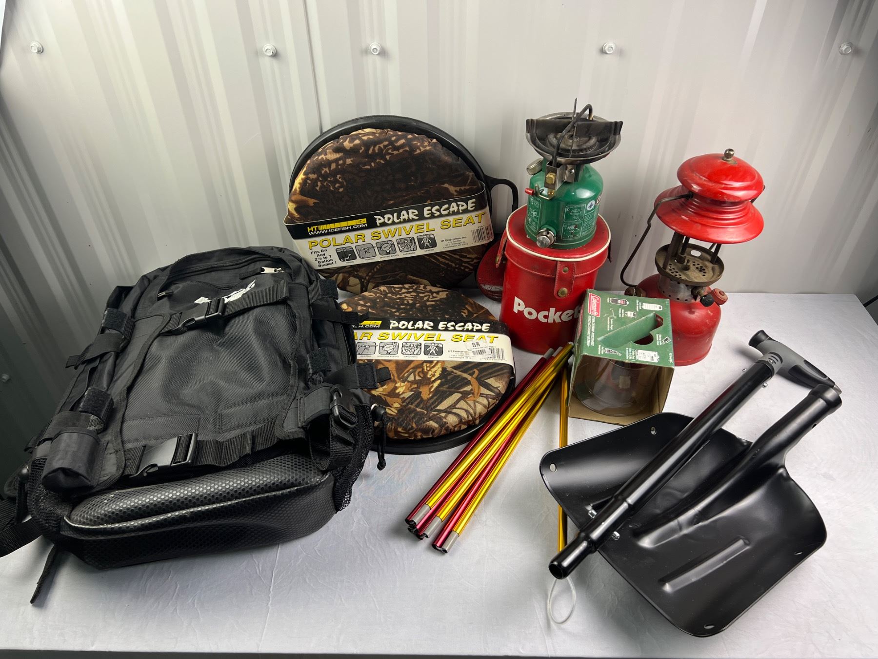 Hiking Backpack, Coleman Lantern and Portable Stove - Sunrise Estate ...