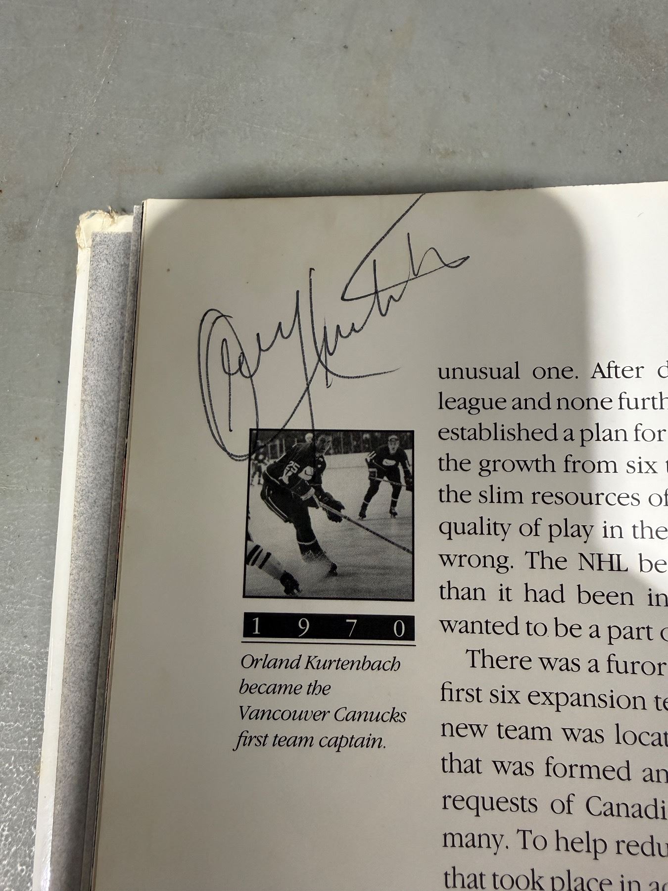 VTG Signed Vancouver Canucks Book