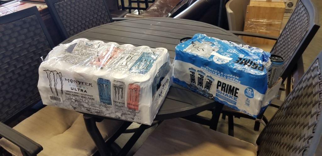 PARTIAL FLAT OF MONSTER ENBERGY DRINKS AND CASE OF PRIME COOKIES AND ...