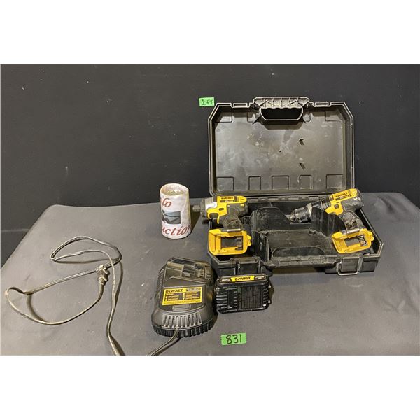 DeWalt 20V cordless drill and impact driver with battery and charger ...