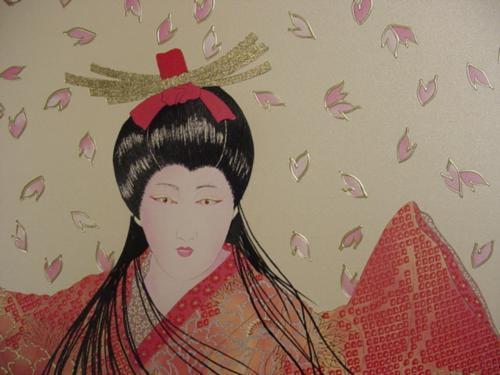 Opulent LADY FLOATING BLOSSOM Signed Otsuka Art Print