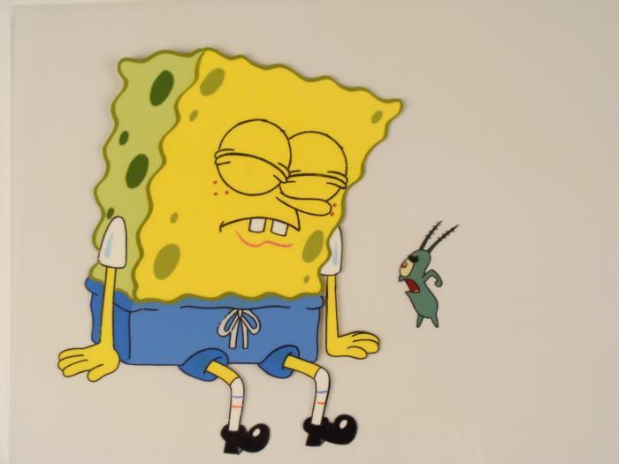 Plankton Shouting Original Animation SpongeBob Art Cel