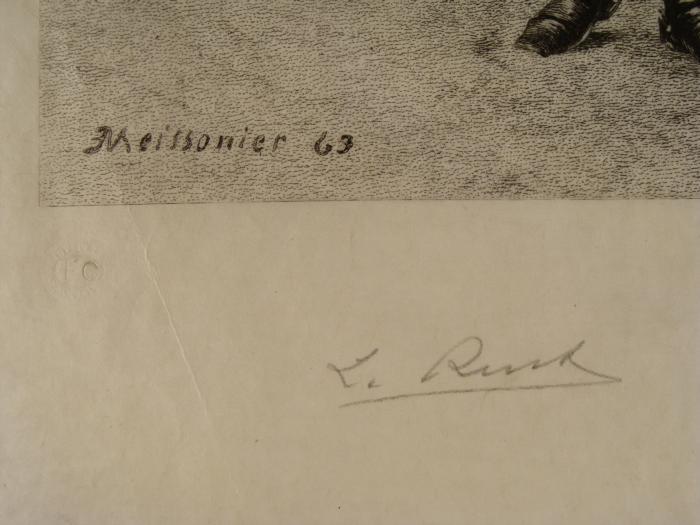 L Ruet Meissonier Signed Original Etching Napoleon 1920