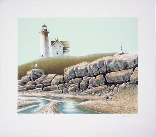 Summer LIGHTHOUSE Signed LE Art Print Wayne Cooper