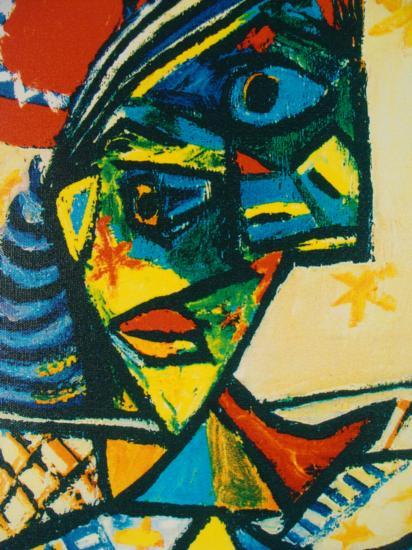 Pablo Picasso Ltd Ed Print Woman In Red and Blue Hat