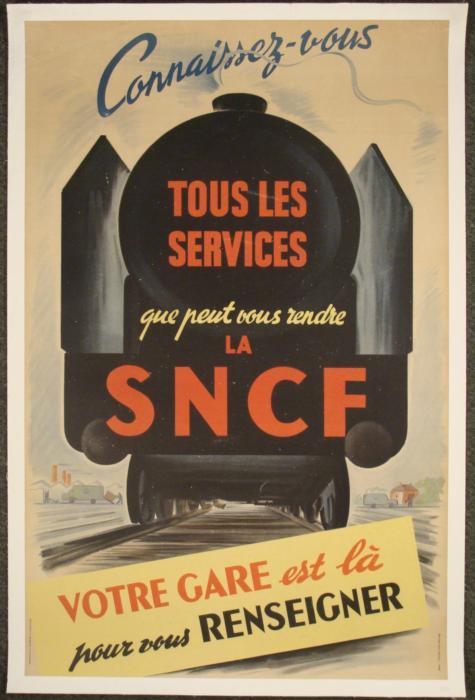 SNCF Original Vintage Poster Railroad Train Poster 1947