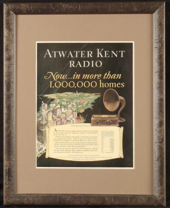 Atwater Kent Radio Vintage Advertisement Ad Framed