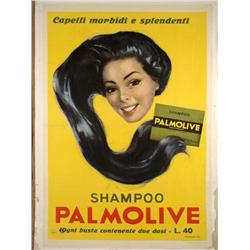 Palmolive Shampoo Original Vintage Italian Poster 1954