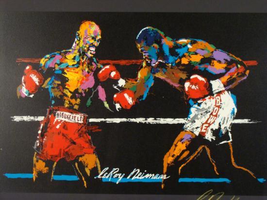 LeRoy Neiman Signed Boxing Print Holyfield vs. Bowe