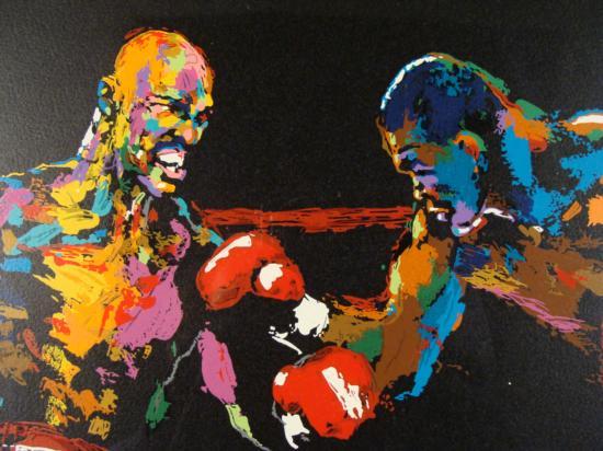 LeRoy Neiman Signed Boxing Print Holyfield vs. Bowe