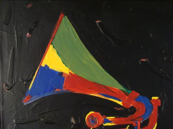 Peter Max Original Acrylic Painting Canvas - Phonograph