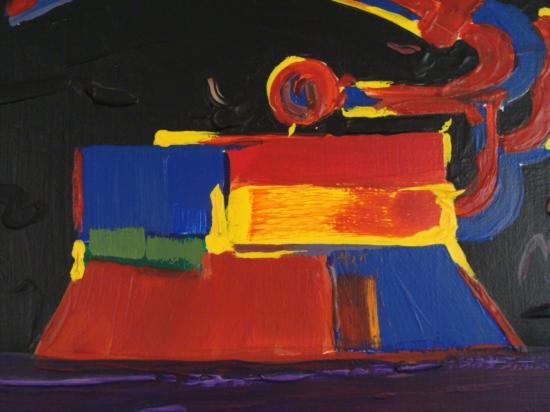 Peter Max Original Acrylic Painting Canvas - Phonograph