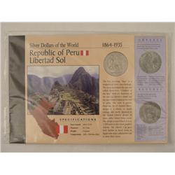 1925 Peru Silver Inca Coin Un Sol 1864-1935 w/ COA