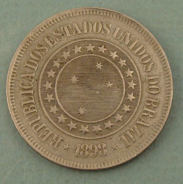 1889 Brazil 200 Reis Coin