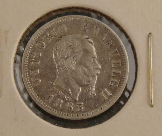 Italy 1863 50 Centimes High Grade Italian Coin