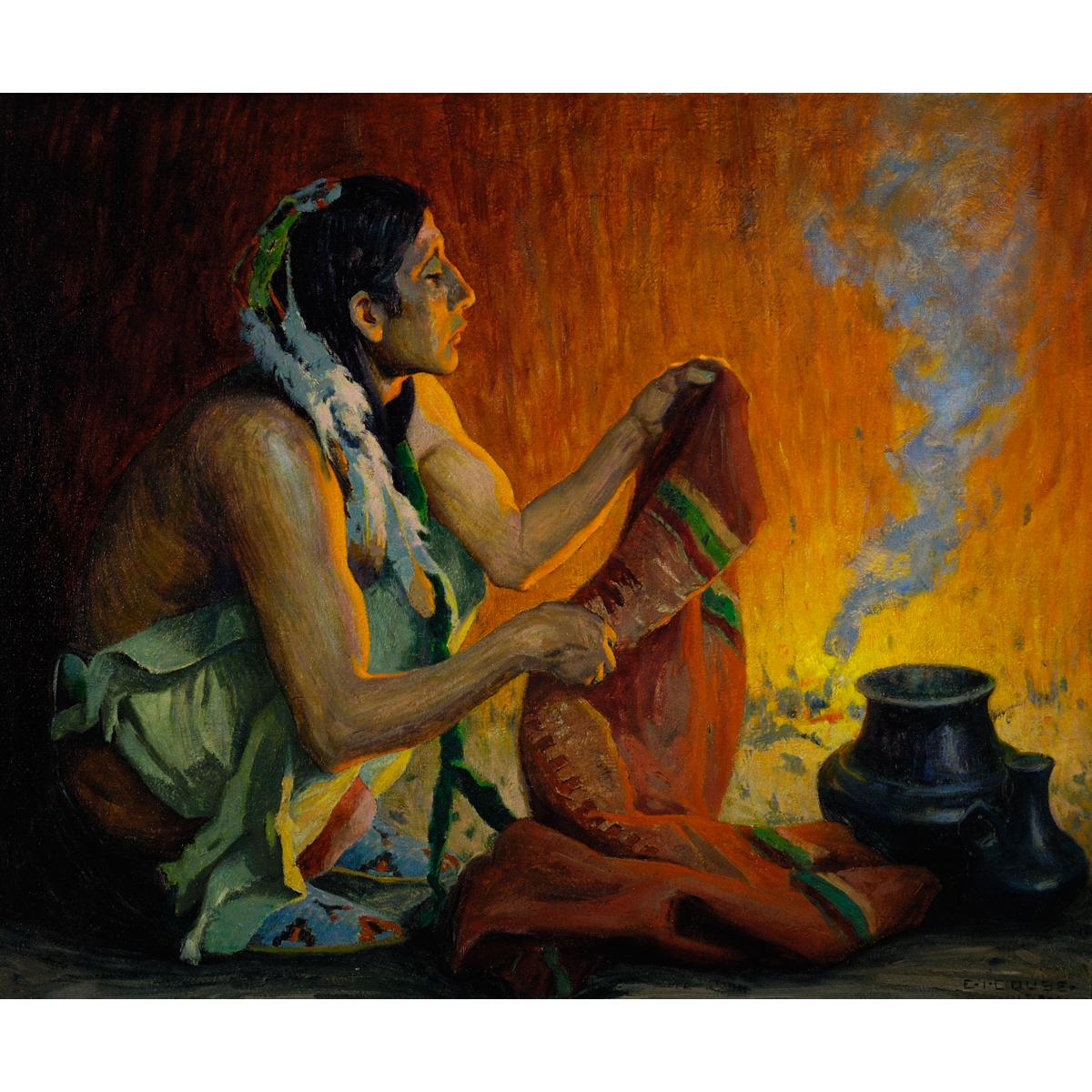 Eanger Irving Couse (1866-1936) Oil on Canvas