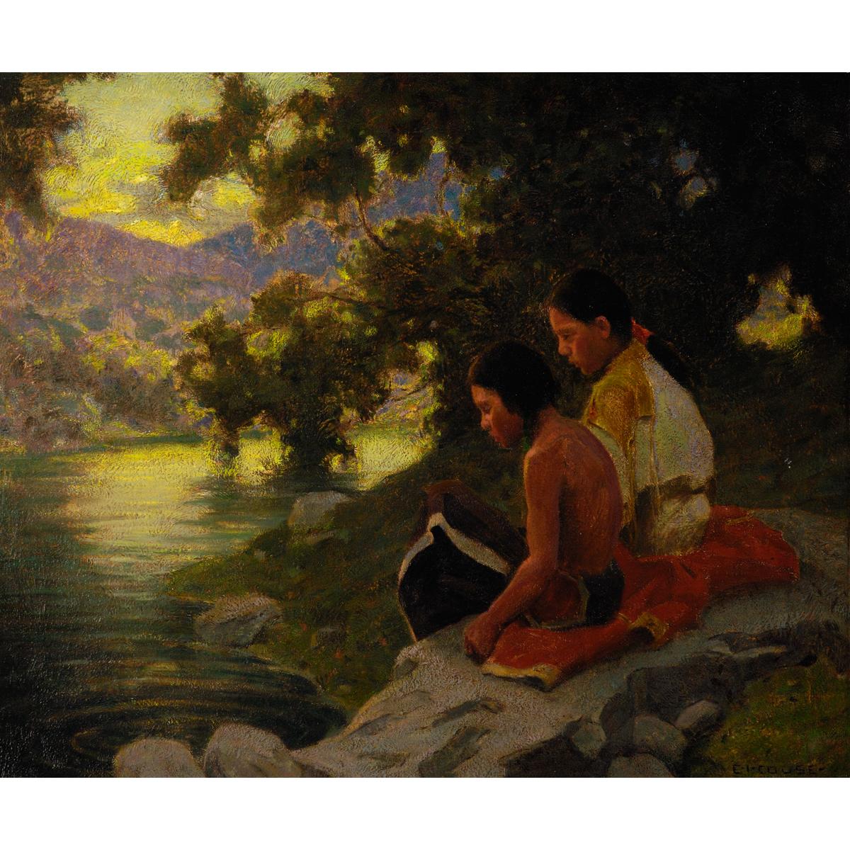 Eanger Irving Couse (1866-1936) Oil on Canvas