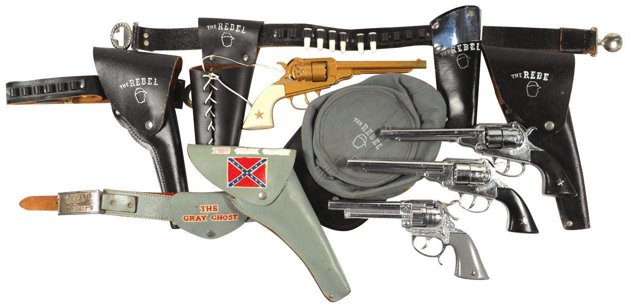 Rebel & Grey Ghost cap guns, Johnny Yuma The Rebel double holster, The ...