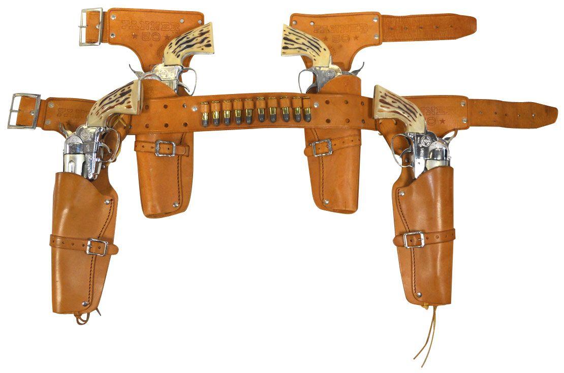 Mattel Fanner 50 cap guns, 4 guns & 2 double Fanner 50 holsters, later ...