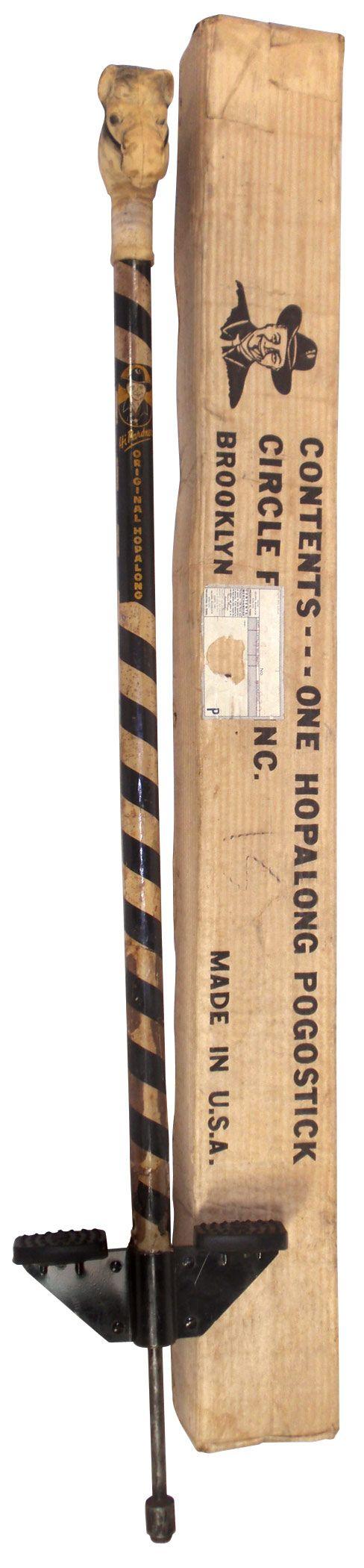 Hopalong Cassidy Pogo stick w/orig box, seldom seen w/vinyl horse head ...