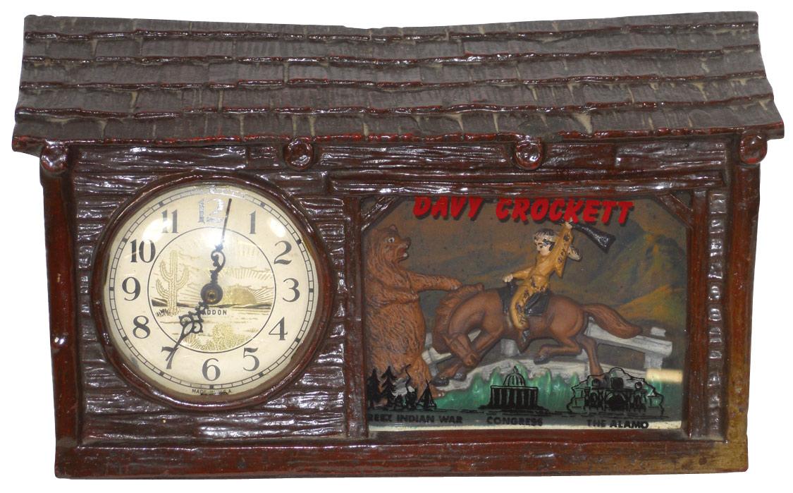 Davy Crockett electric action clock, Haddon Action Original Model 20 ...
