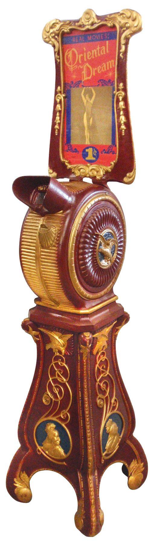 Coin-operated Mutoscope, cast aluminum case w/"Oriental Dream" marquee ...