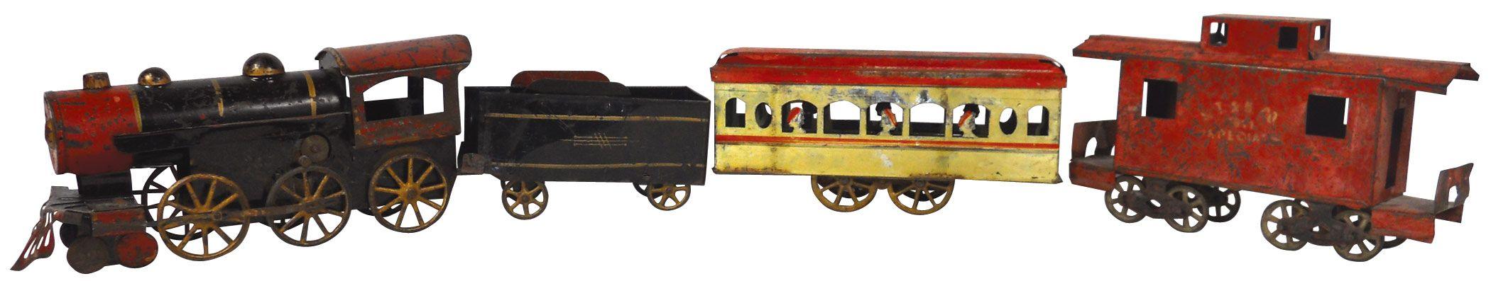 Toy train, Dayton Hill Climber w/locomotive, coal tender, passenger car ...