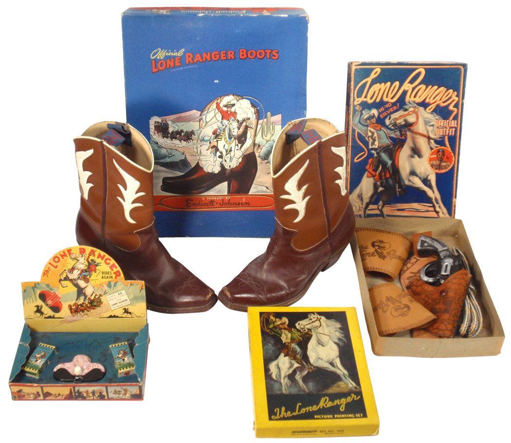Lone Ranger toys & Lone Ranger boots in orig box by Endicott Johnson ...
