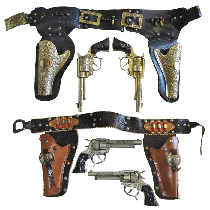 Champion Horse & Wild Bill Hickok cap gun lot (6 pcs), 2 Champion Horse ...