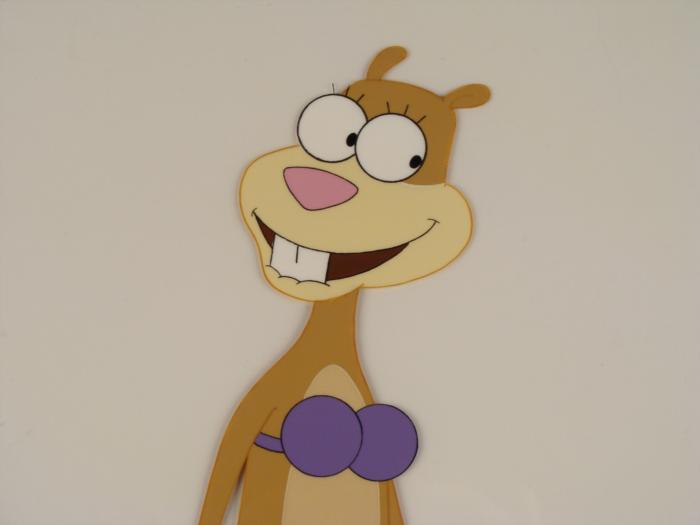 SpongeBob Sandy Biting Her Lip Orig Animation Art Cel