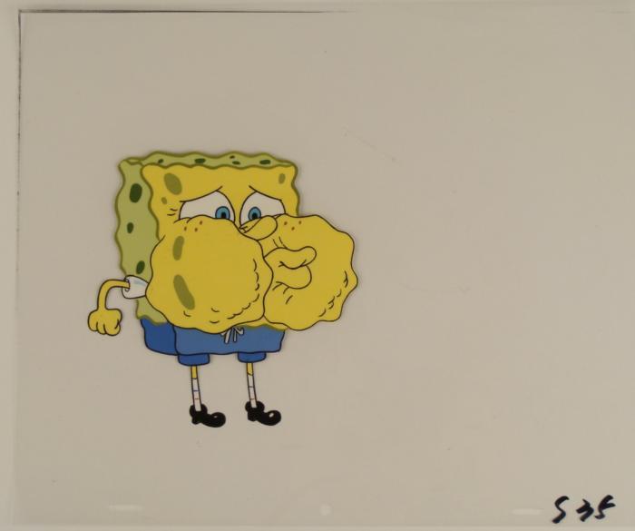 Original Be Careful Spongebob Production Art Cel