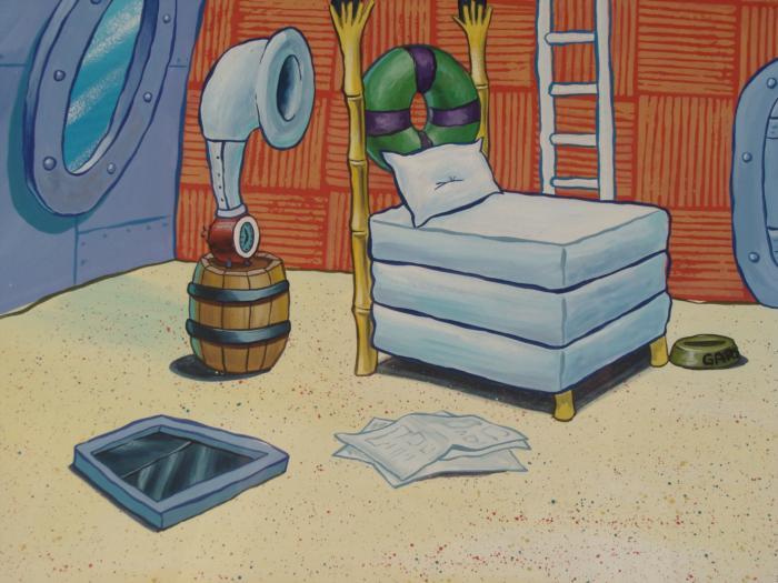 Original Spongebob Bedroom Production Background Cel