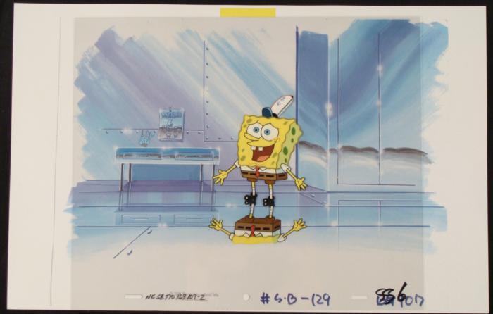 Spongebob Chrome Original Animation Art Background Cel
