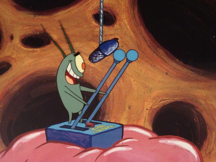 Art Spongebob Brain Background Cel Original Production