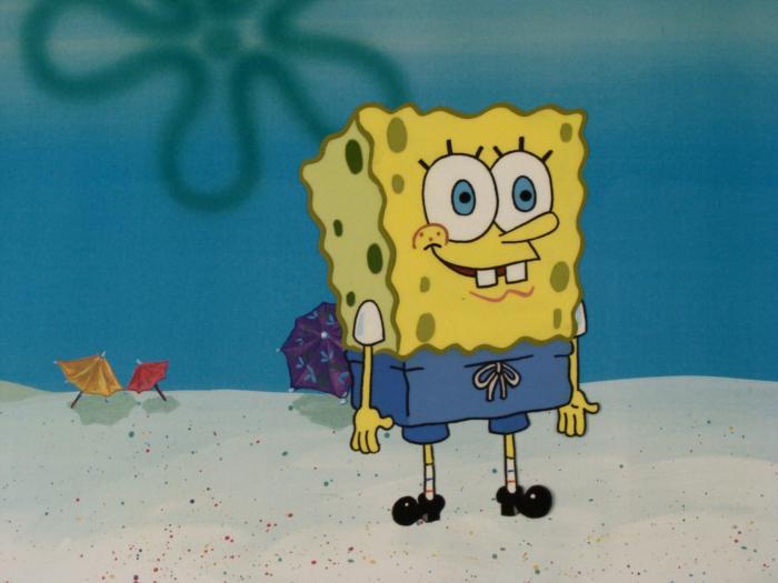 Animation Suit Original Beach Spongebob Cel Background