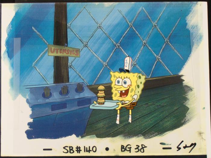 Production Serving Original Spongebob Background Cel