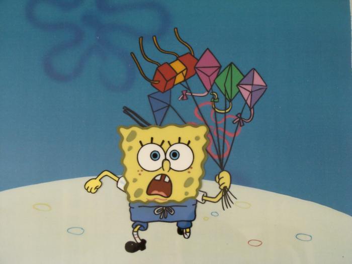 Production Kites Art SpongeBob Background Cel Original