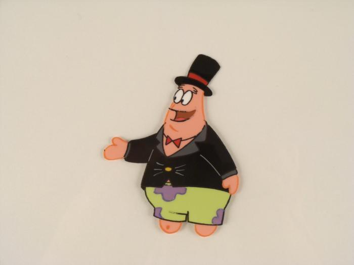 Patrick Original Animation Spongebob Cel Hand Shake Art