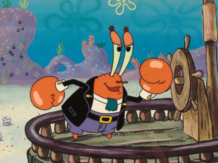 Capt Krabs Animation Cel Original Spongebob Background